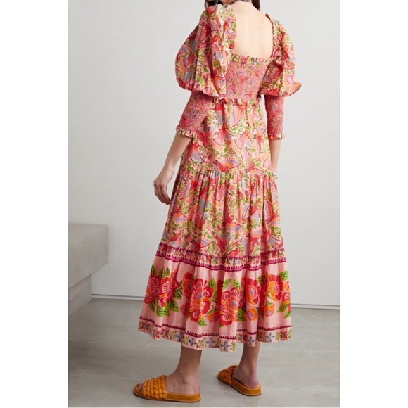 FARM Rio | Dresses | Farm Rio Pink Green Tropical Floral Macaw Bird ...
